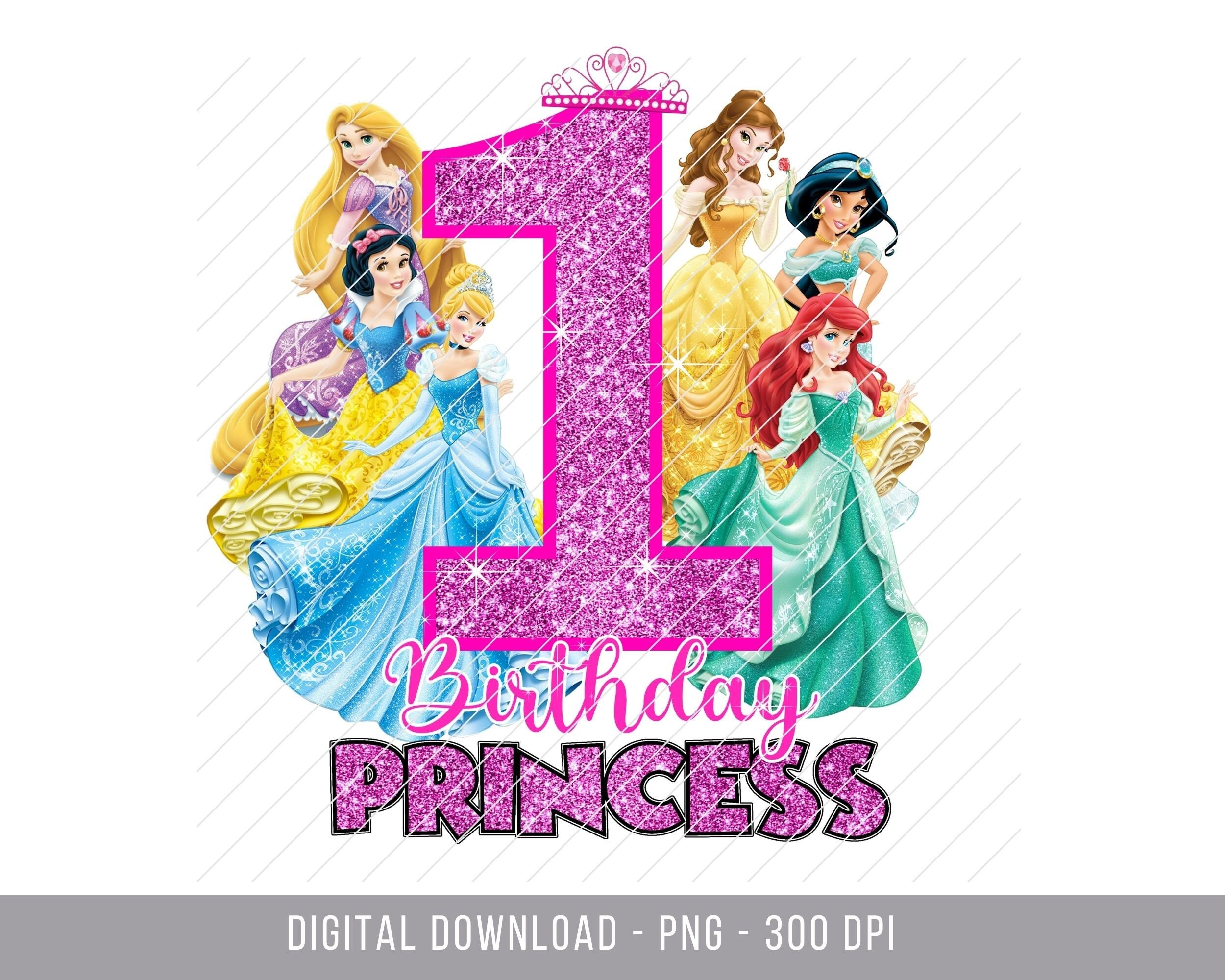 1st Birthday Shirt PNG Magic Kingdom Princess Iron On Happy Birthday Png Happy Birthday Iron On Princess 1st Birthday Png Etsy