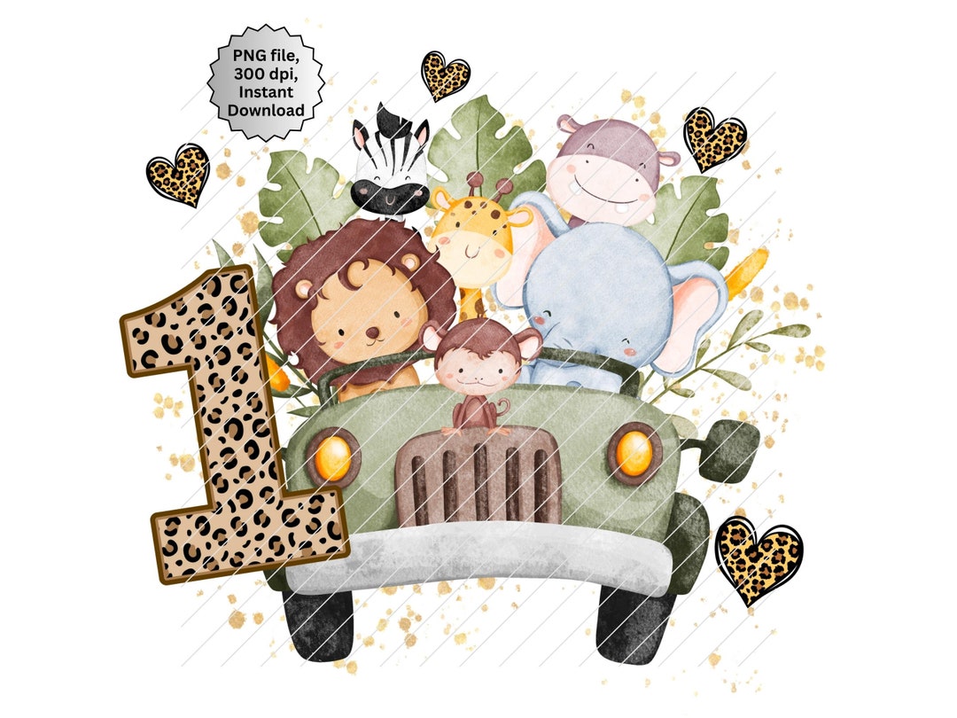 Wild One 1st Birthday PNG, Safari Animals 1st Birthday, Wild ONE ...