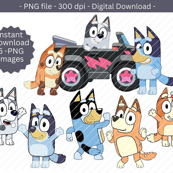Bluey Family Characters Png - Etsy UK
