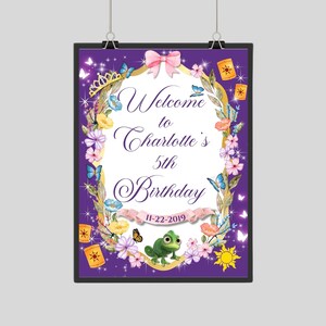 Tangled Birthday Welcome Sign Rapunzel Editable Event Sign DIY Birthday ...