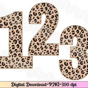Cheetah Print Numbers, Numbers for Sublimation, Birthday Numbers ...
