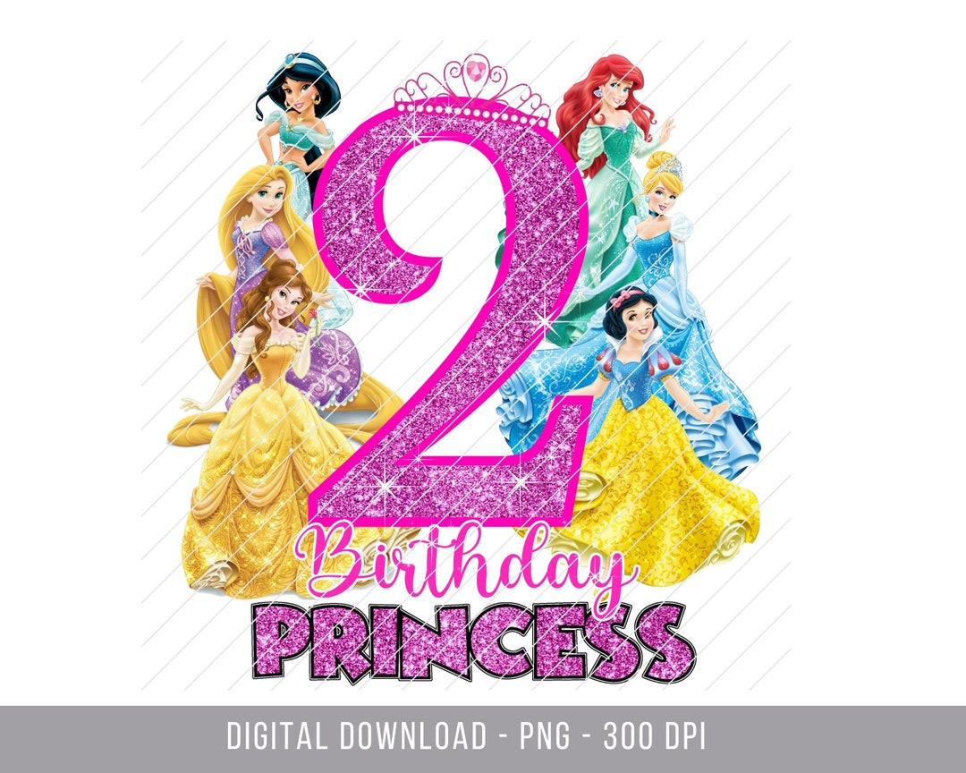 2nd Birthday Shirt PNG, Magic Kingdom Princess Iron On, Happy Birthday ...