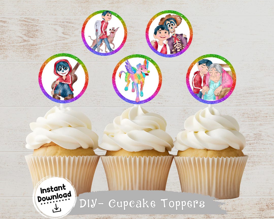 Coco Cupcake Topper, Cupcake Decoration, Instant Download Cake Image ...