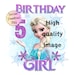 Frozen 5th Birthday PNG, Elsa Birthday Girl, Iron on Image for DTF ...