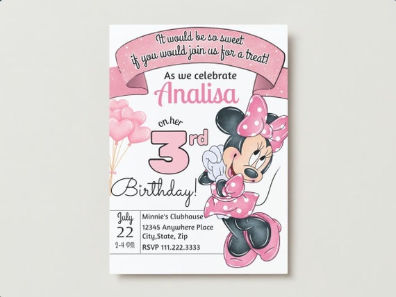 Minnie Mouse Invitation Message