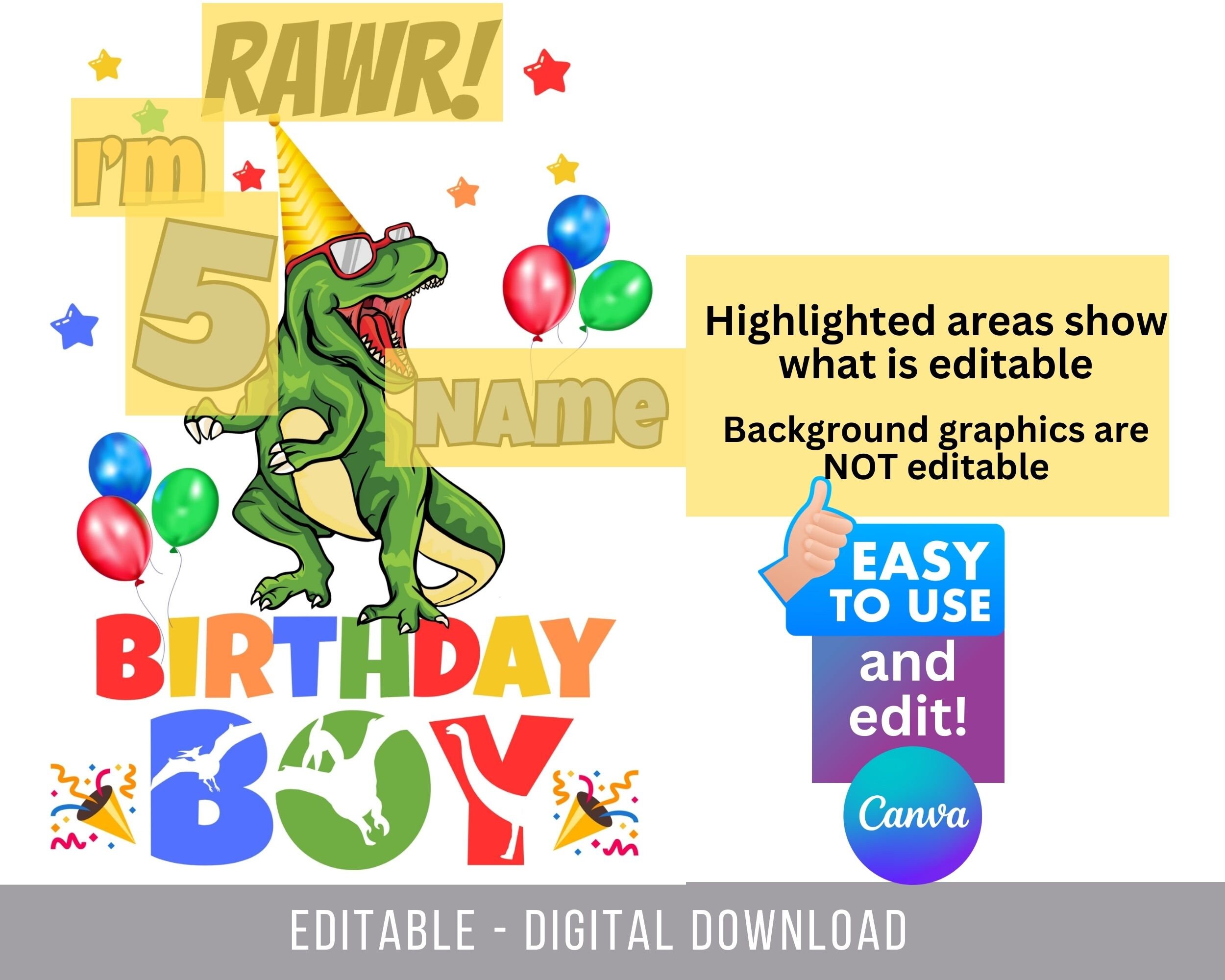 Editable Family Bundle Pack Birthday Boy, Rawr I'm the Birthday Boy ...