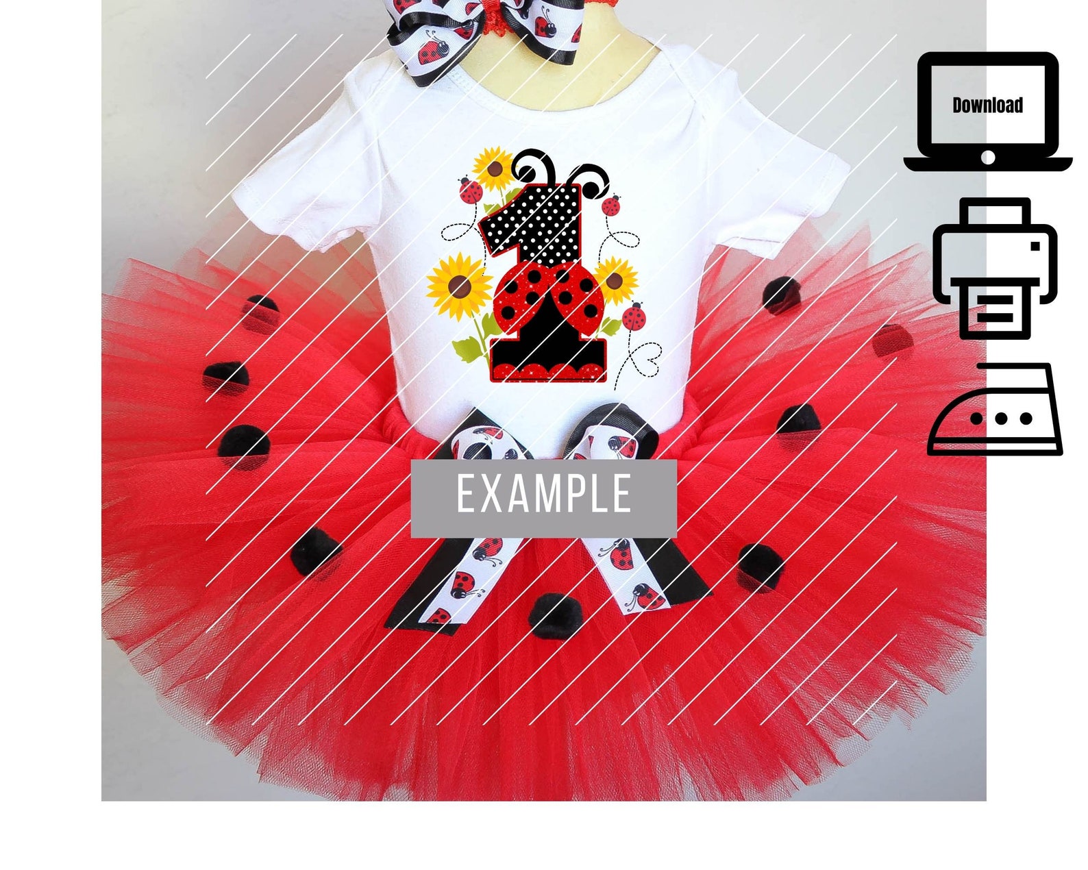 1st Birthday Lady Bug Iron On, Fall Harvest 1st Birthday, DIY 1st ...