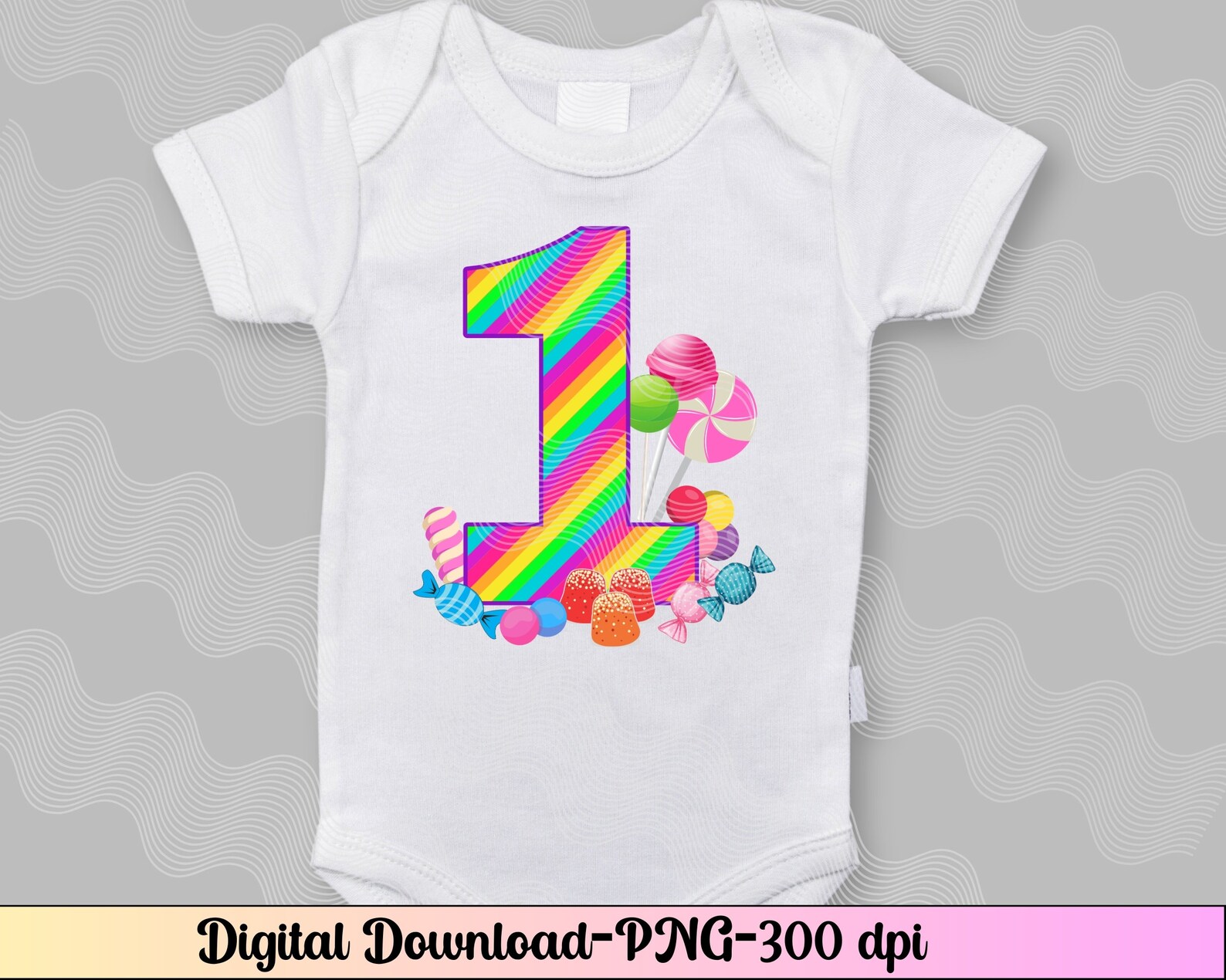 Candyland 1st Birthday, Rainbow Candy Theme 1st Birthday Png, Sweet to ...