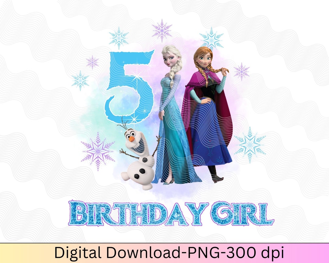 Frozen 5th Birthday Png, Iron on 5th Birthday, Magic Kingdom Birthday ...