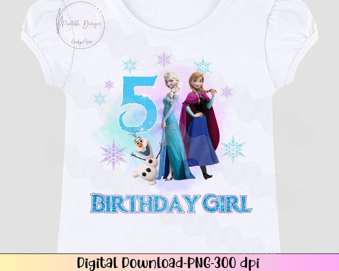 Frozen 5th Birthday Png, Iron on 5th Birthday, Magic Kingdom Birthday ...
