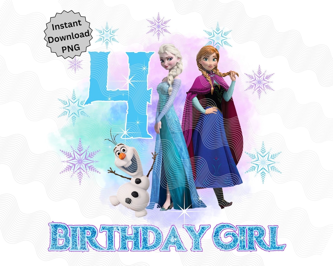 Frozen 4th Birthday Png, Iron on 4th Birthday, Magic Kingdom Birthday ...