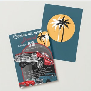 Classic Car Birthday Party Invitation, Adult Party Invitation, Editable ...