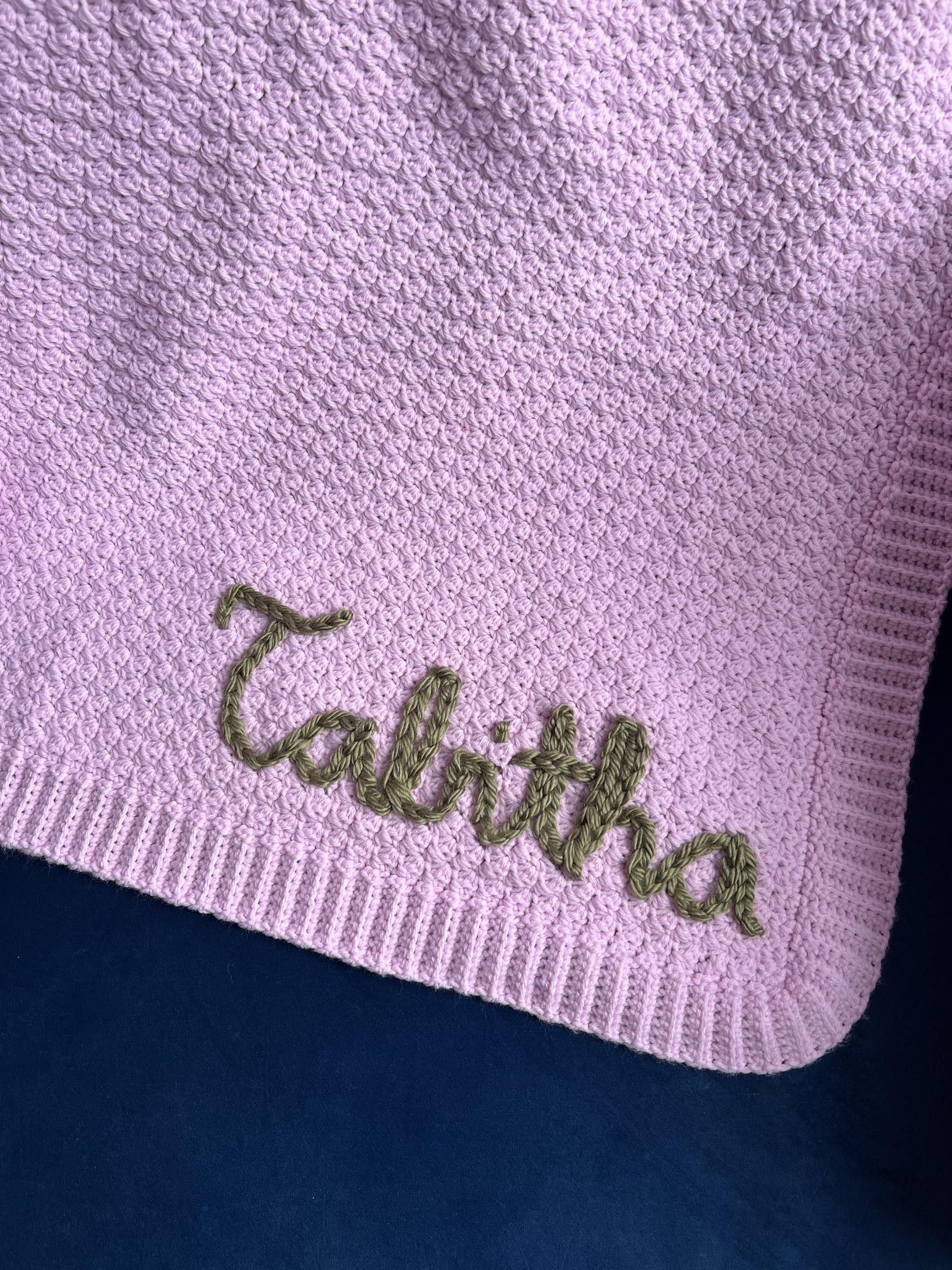 Crochet Baby Blanket Personalized With Embroidered Name - Etsy