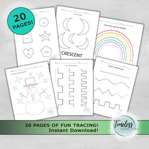 Preschool, Homeschool Worksheet - Tracing Practice - Lines, Shapes, and ...