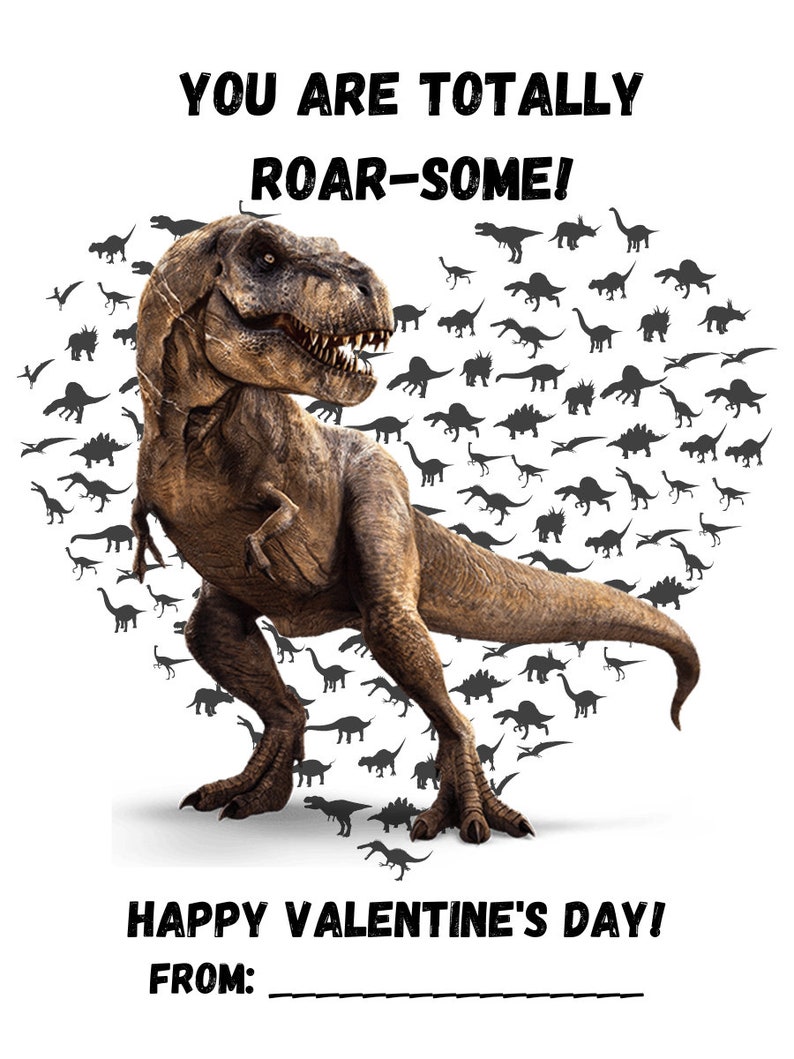 Dinosaur Valentine Cards - Etsy
