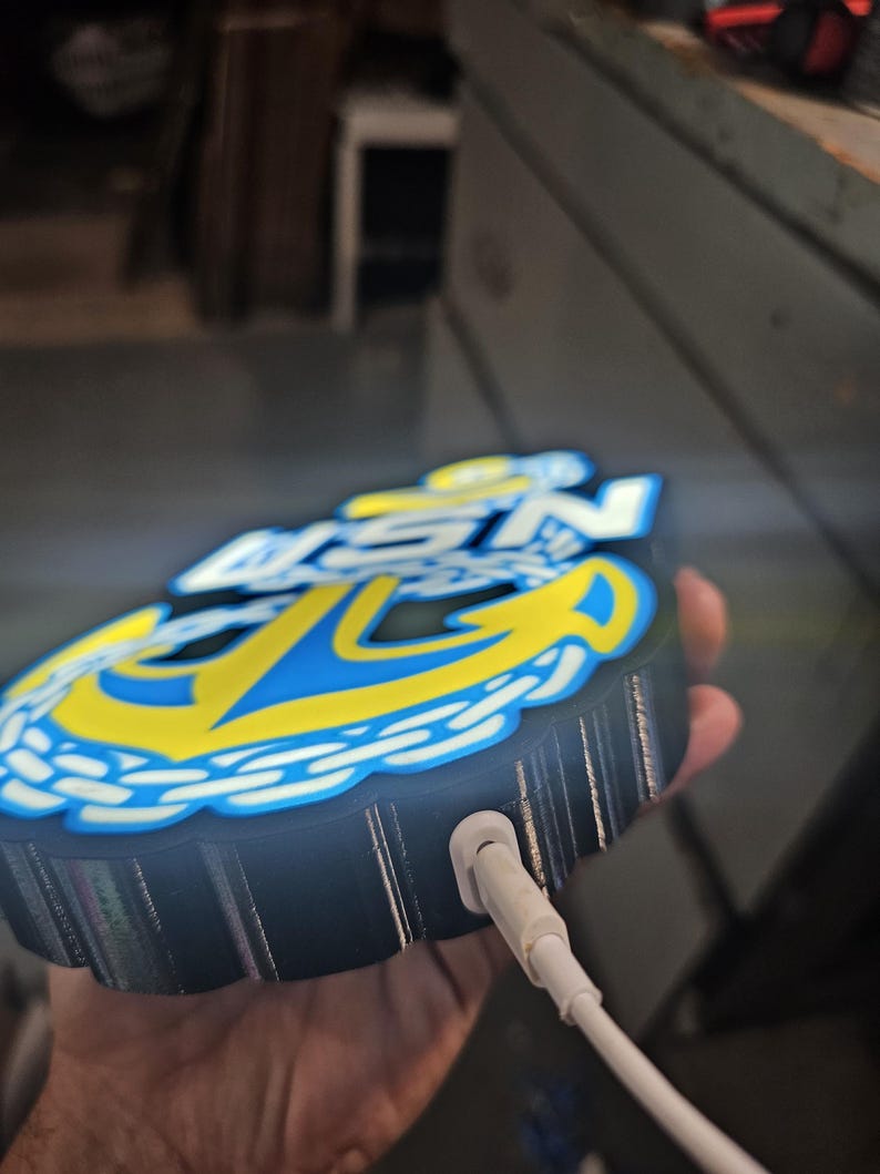 US Navy Anchor Lamp Emblem 3D Printed LED Lightbox - Etsy