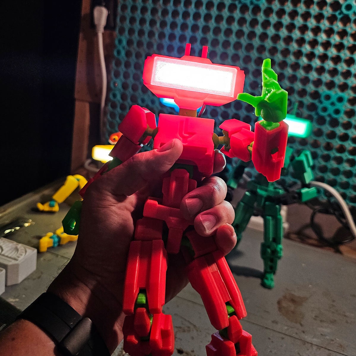 Battery Bot Posable Action Figure Lamp 12" Tall - Etsy