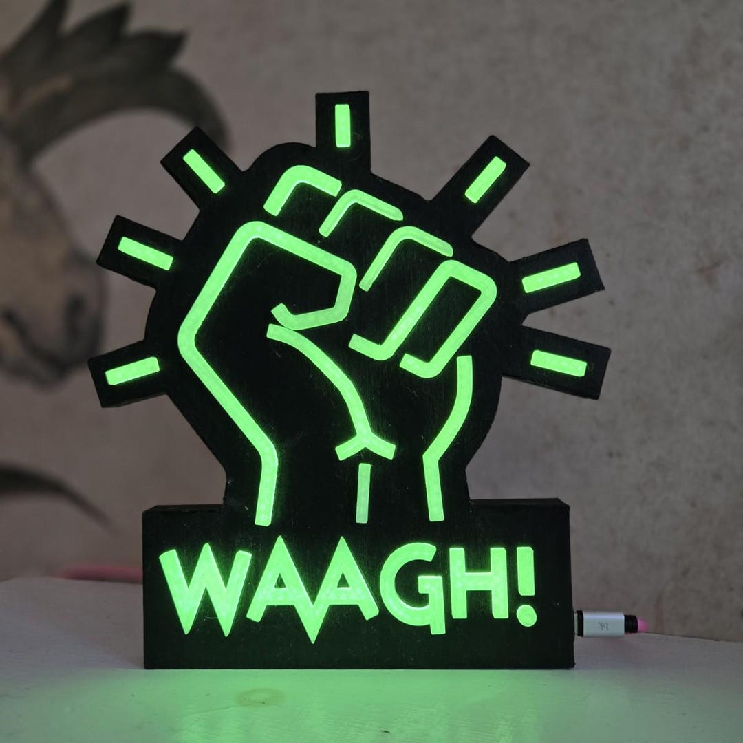 Epic Warhammer 40K Ork WAAGH! Neon LED Sign – Fist of Power on Black - Etsy