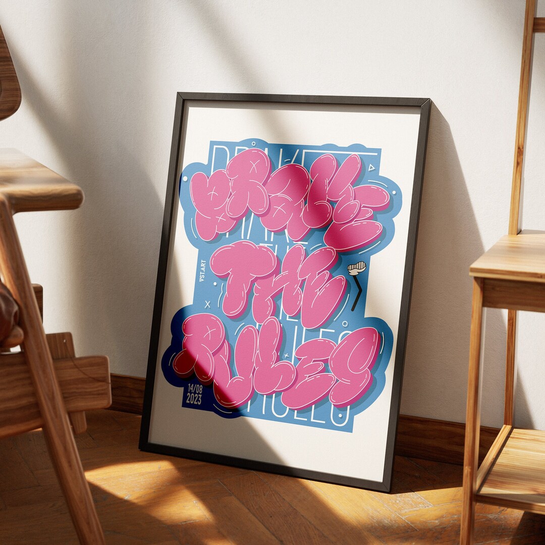Poster brake THE Rules Colorful Poster Wall - Etsy