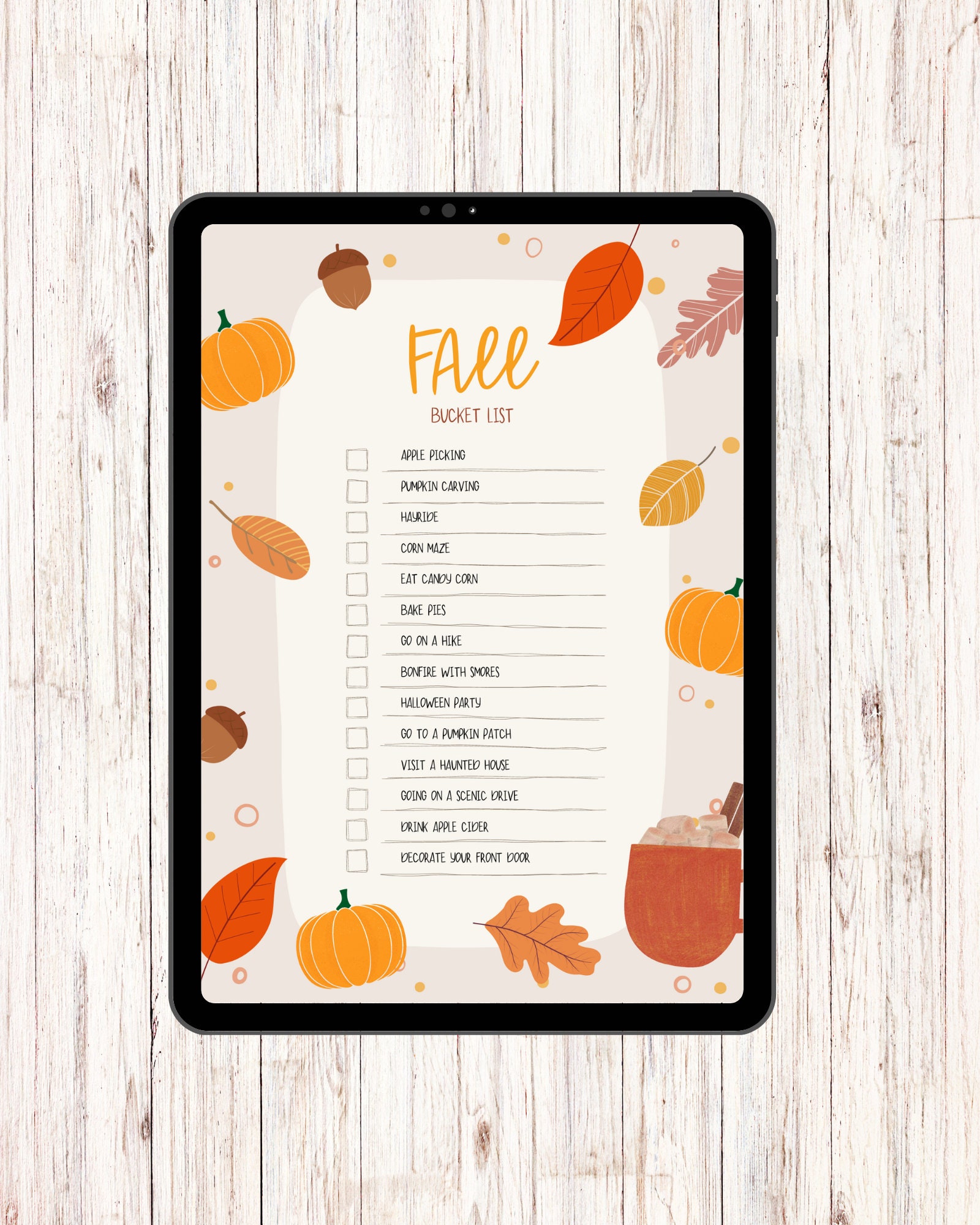 Fall Bucket List Printable, Fall to Do List, Fall Bucket List for Kids ...