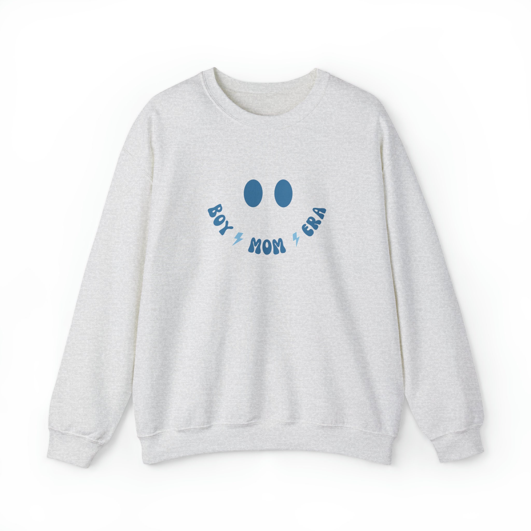 Boy Mom Era Lighting Bolt Smiley Heavy Blend™ Crewneck - Etsy