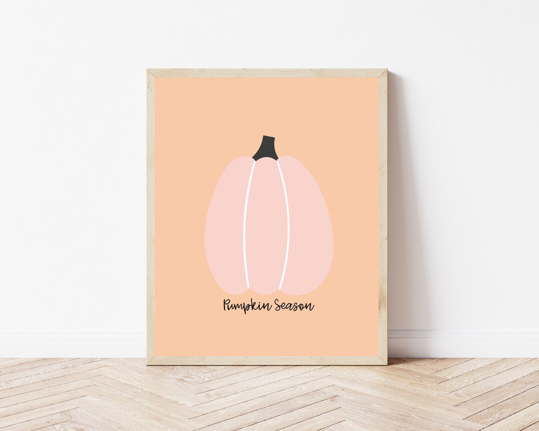 Pumpkin Season Wall Decor, Cute Fall Wall Art, Pink Pumpkin Fall Wall ...
