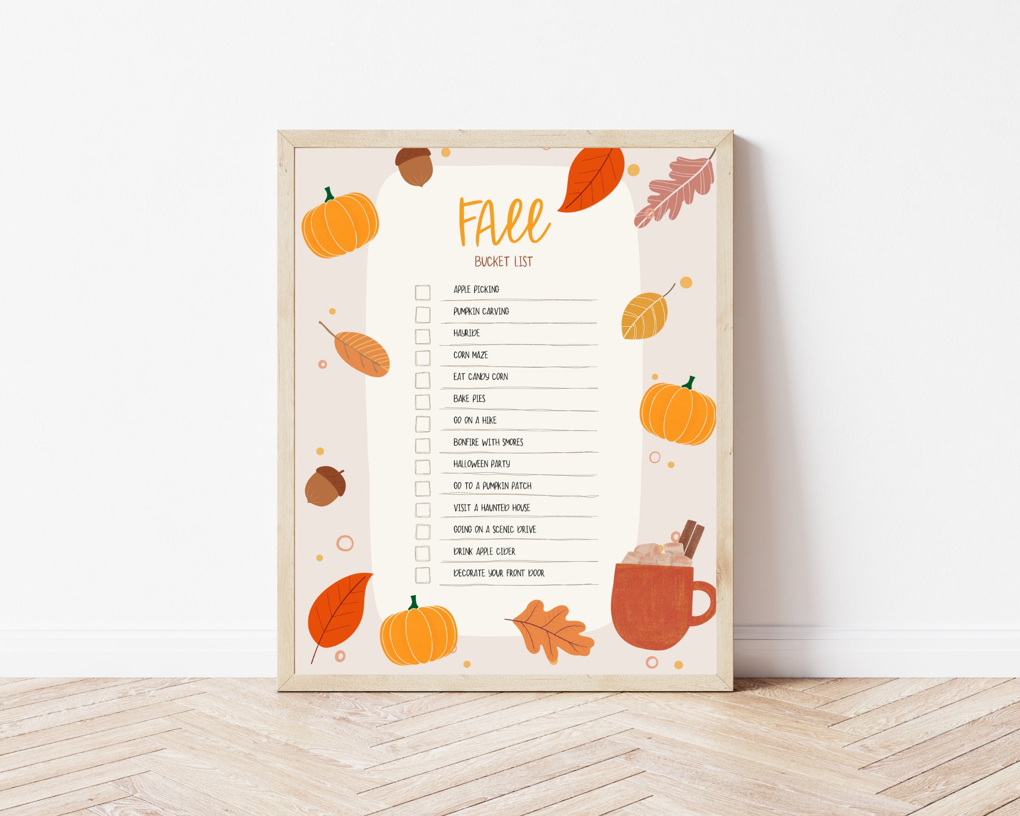 Fall Bucket List Printable Fall to Do List Fall Bucket List - Etsy