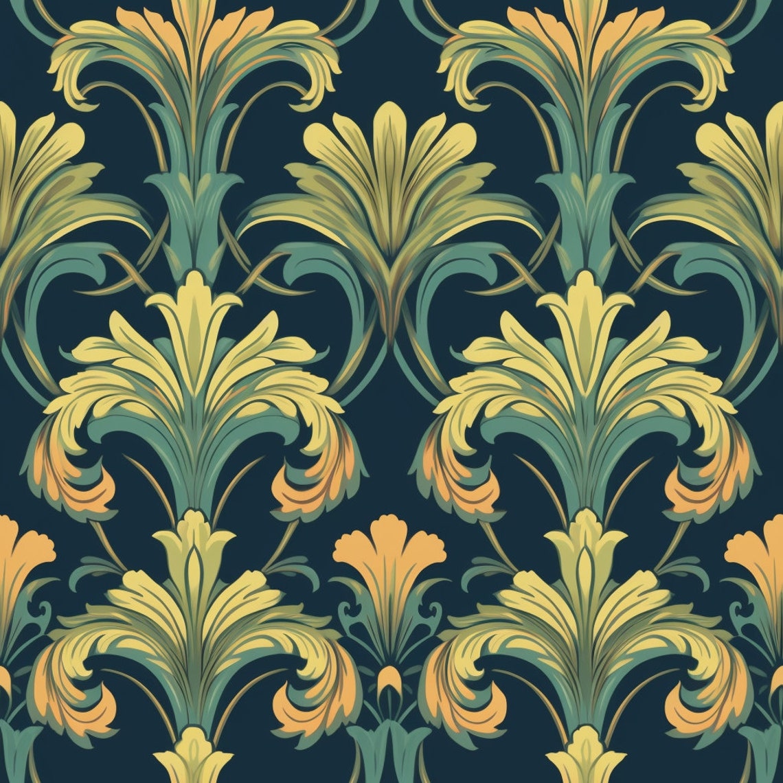 Vintage Wallpaper Collection - 20 Seamless Patterns | Digital Clipart ...