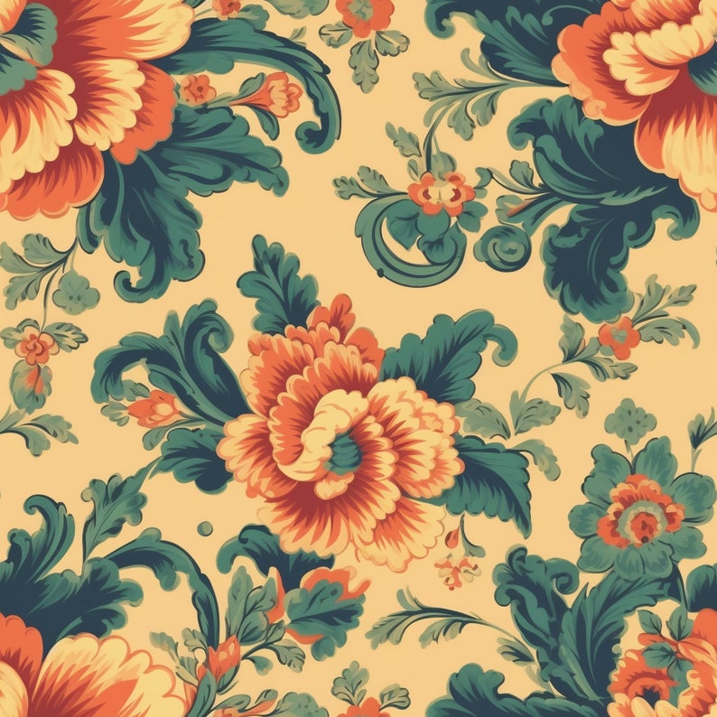 Vintage Wallpaper Collection - 20 Seamless Patterns | Digital Clipart ...