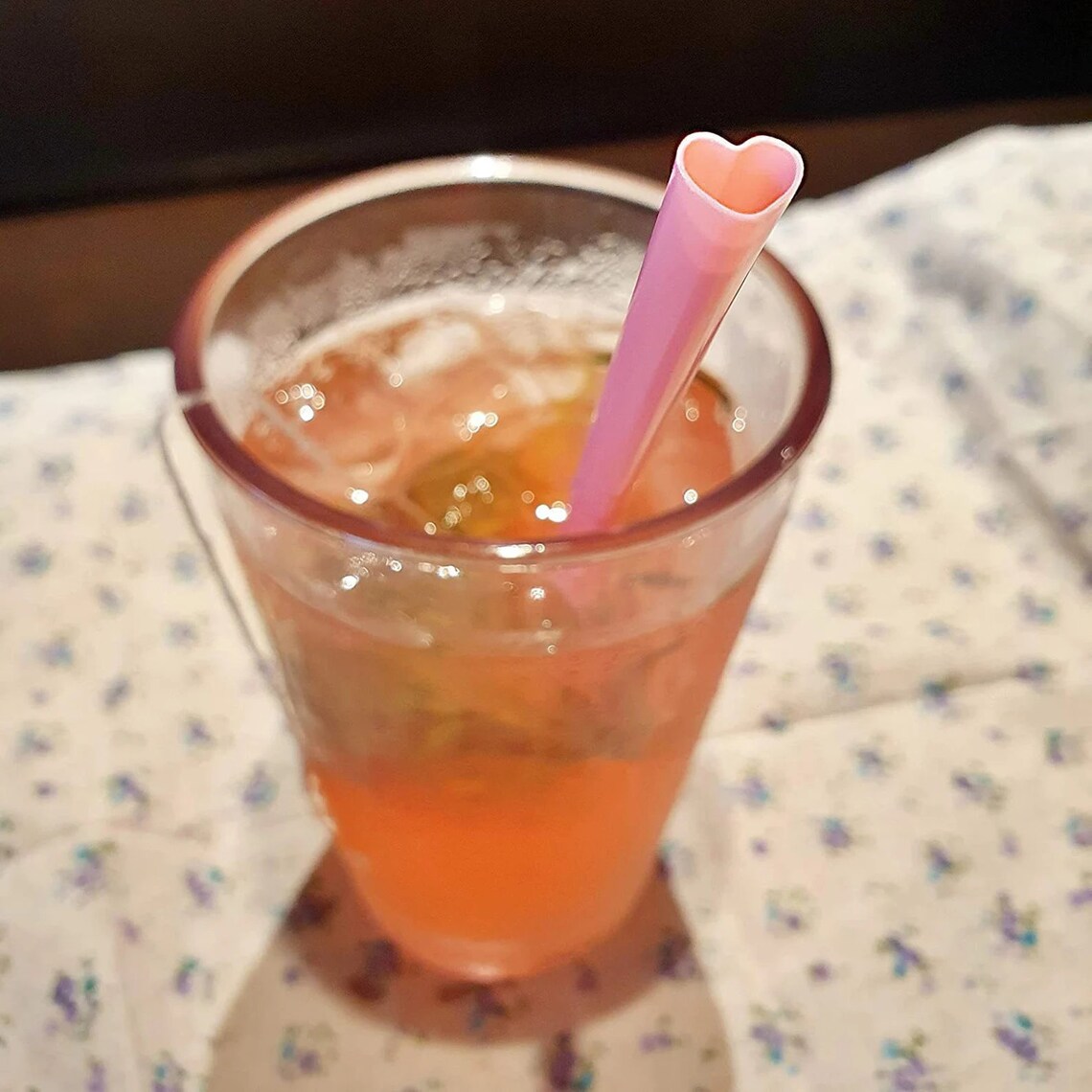 Heart Shaped Pink Straws, 8 Inch Long, for Birthday, Bridal Shower ...