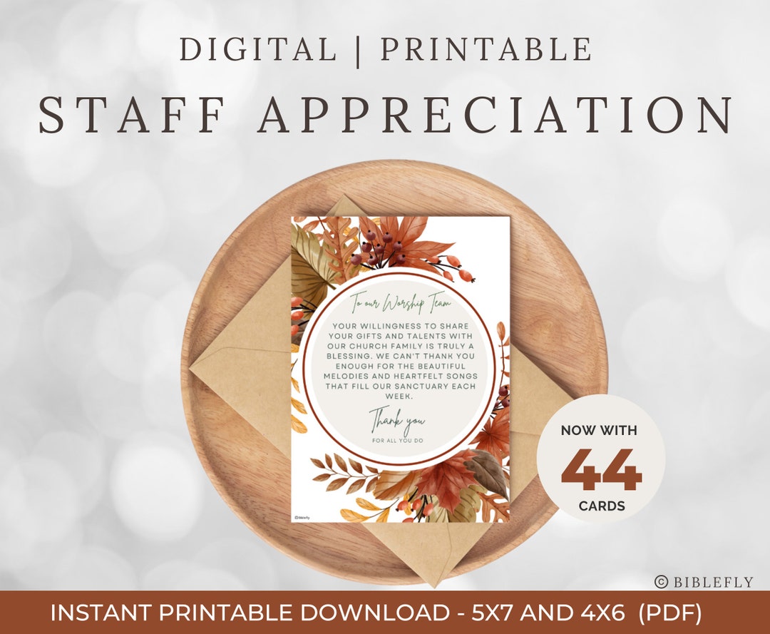 Church Staff Appreciation Thank You Card Pastor Volunteer Facilities ...