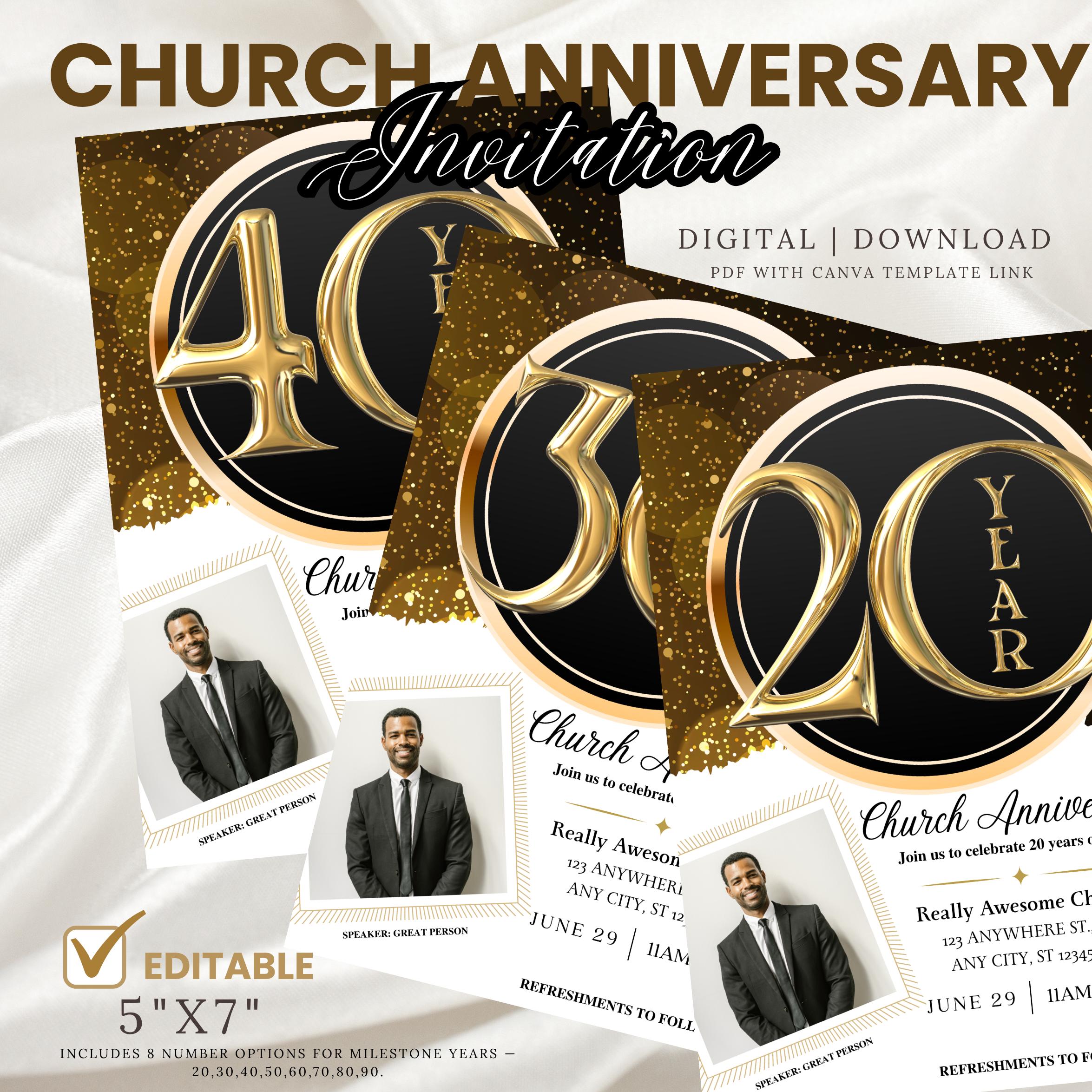 Group Church Anniversary Invitation