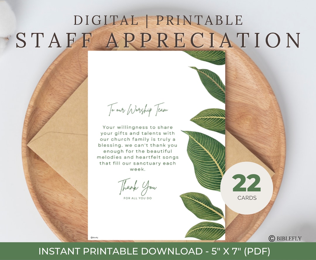 Church Staff Appreciation Thank You Card Pastor Volunteer Facilities ...