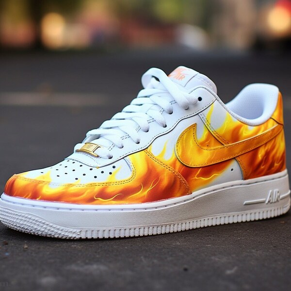Custom Fire Sneakers - Etsy