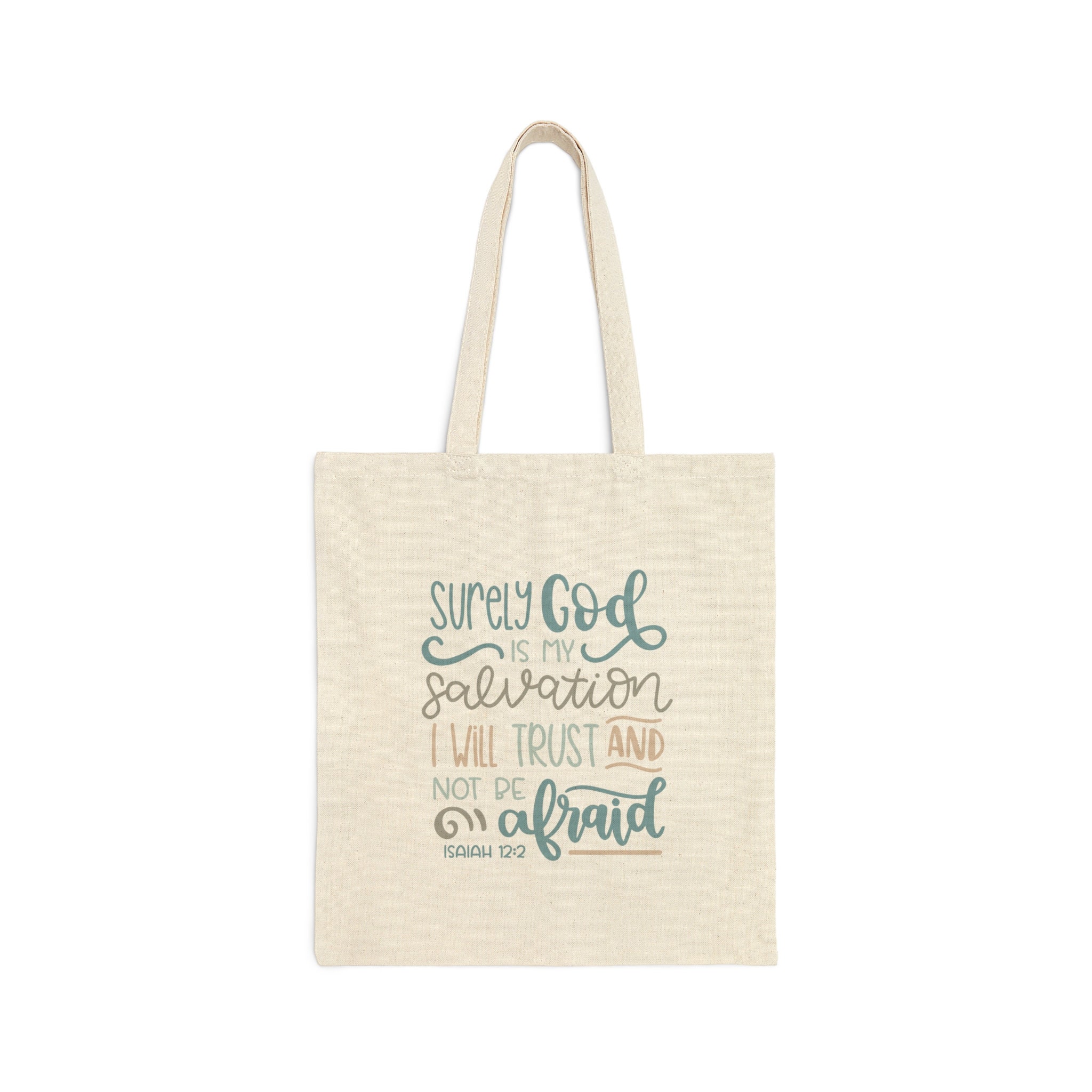 Surely God is My Salvation Bible Verse Tote Bag, Christian Canvas Tote ...