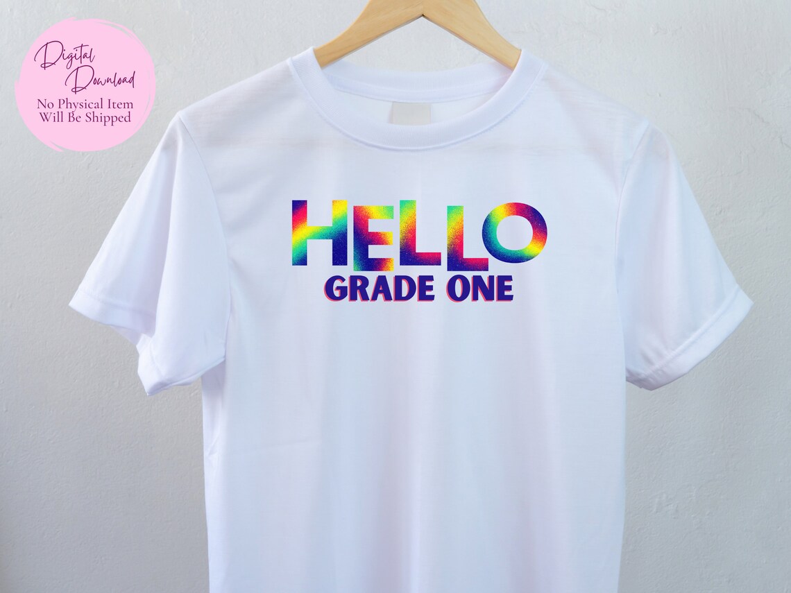 Hello Grade Five PNG Back to School Sublimation Design - Etsy