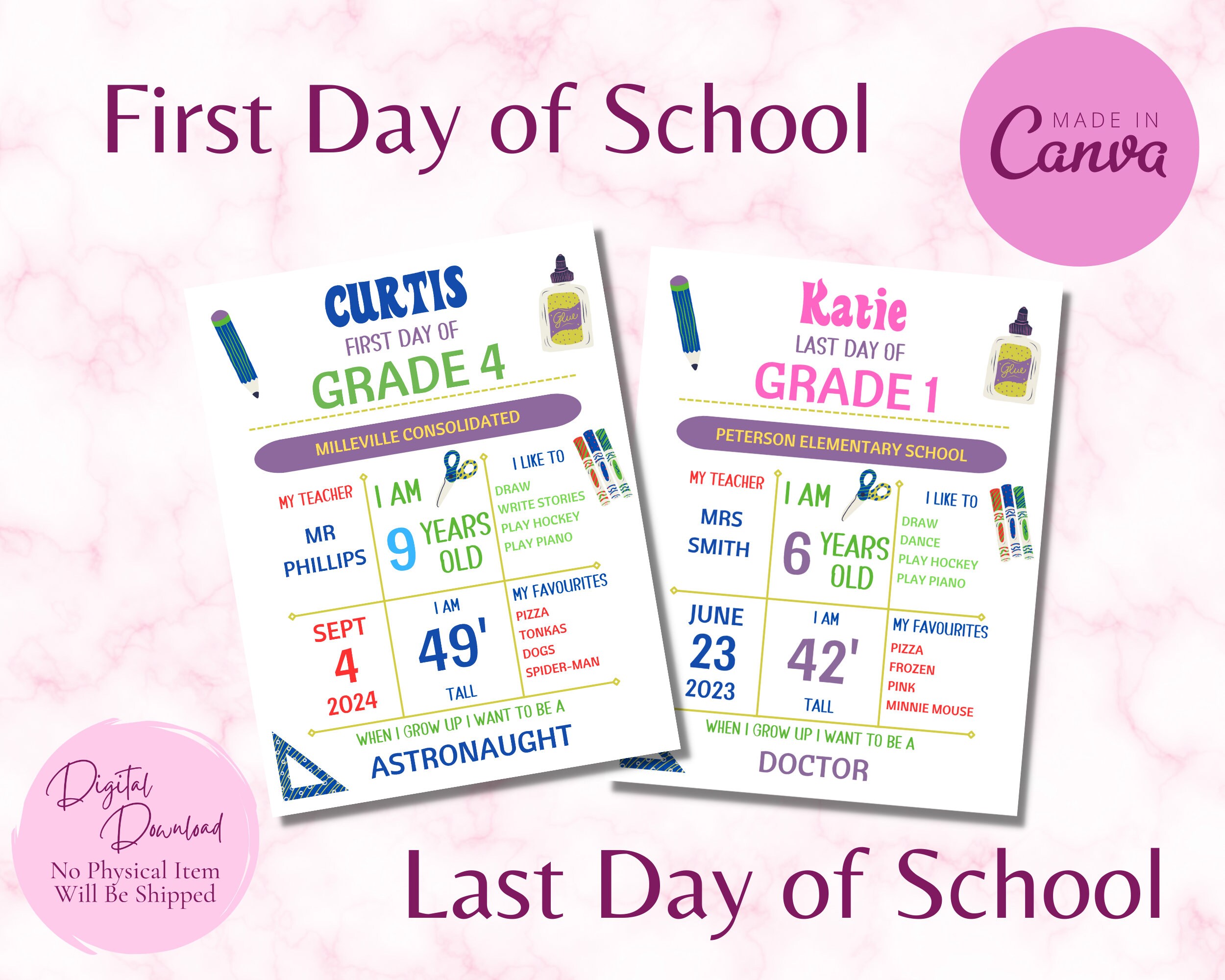 Last Day of School Sign, First Day of School Sign, DIY School Sign ...