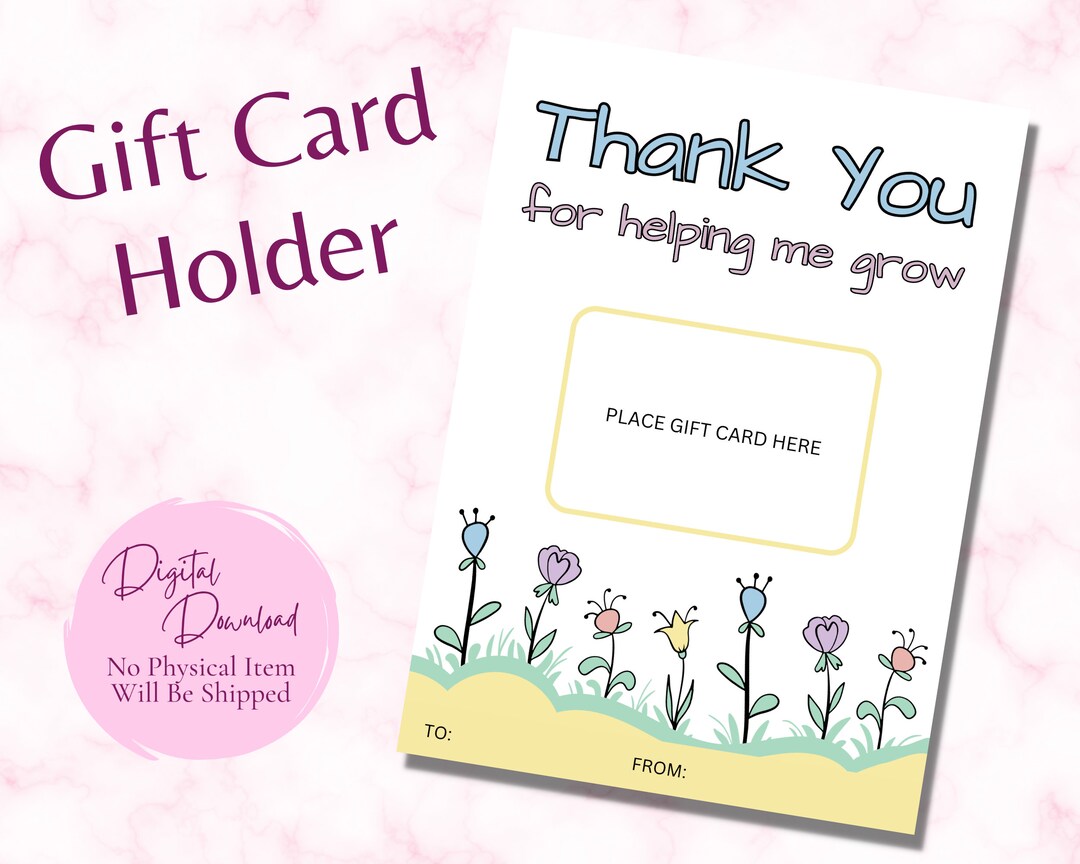 End of Year Teacher Appreciation Gift, Printable Gift Card Holder, Last ...