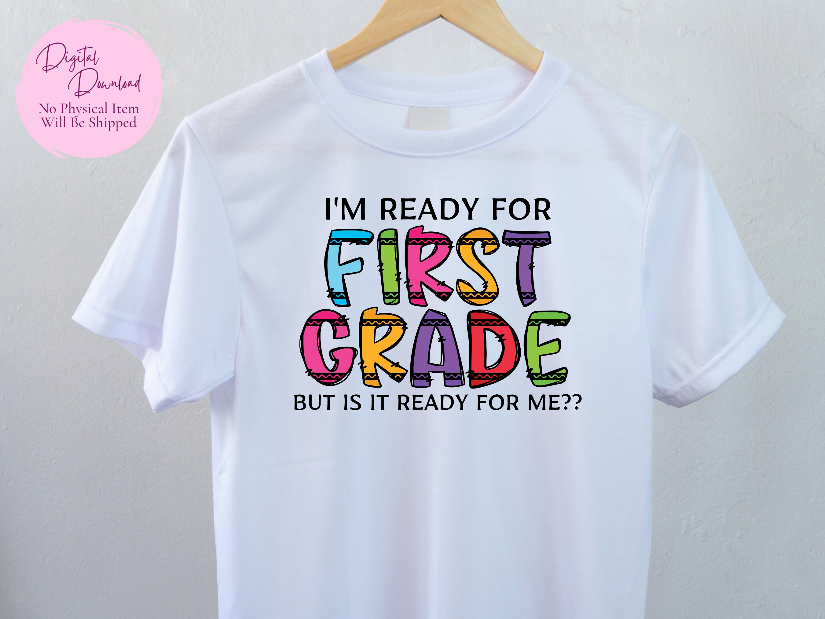 I'm Ready for Kindergarten PNG, Back to School Sublimation Design ...