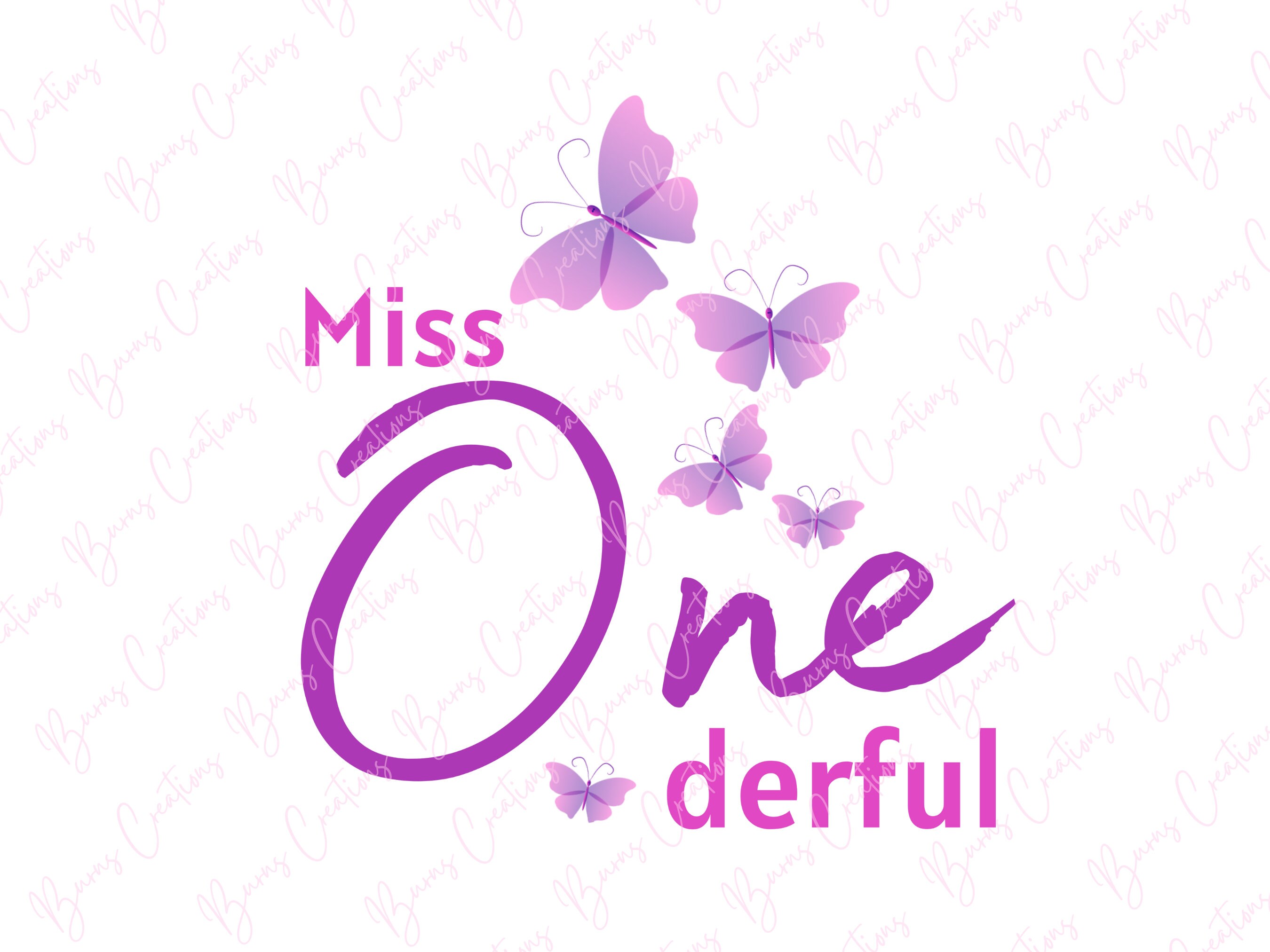 Miss One-derful PNG, First Birthday Digital Download, Baby Girl's ...