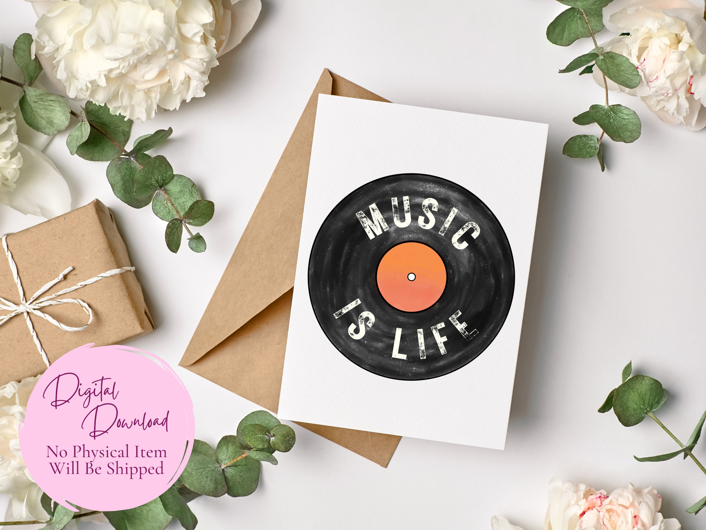 Music is Life PNG, Vintage Record Sublimation Design, Retro Record ...