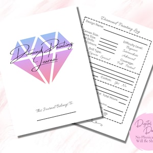 Diamond Painting Journal, Printable Digital Diamond Painting Log Book ...
