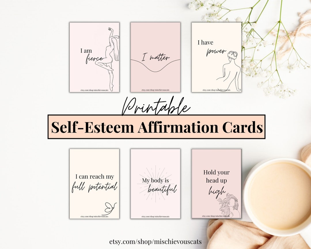 Printable Mental Health Affirmation Cards for Self-esteem ...