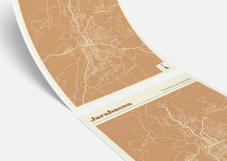 Jarabacoa Map - Dominican Republic (digital Print, Tropical, Caribbean ...