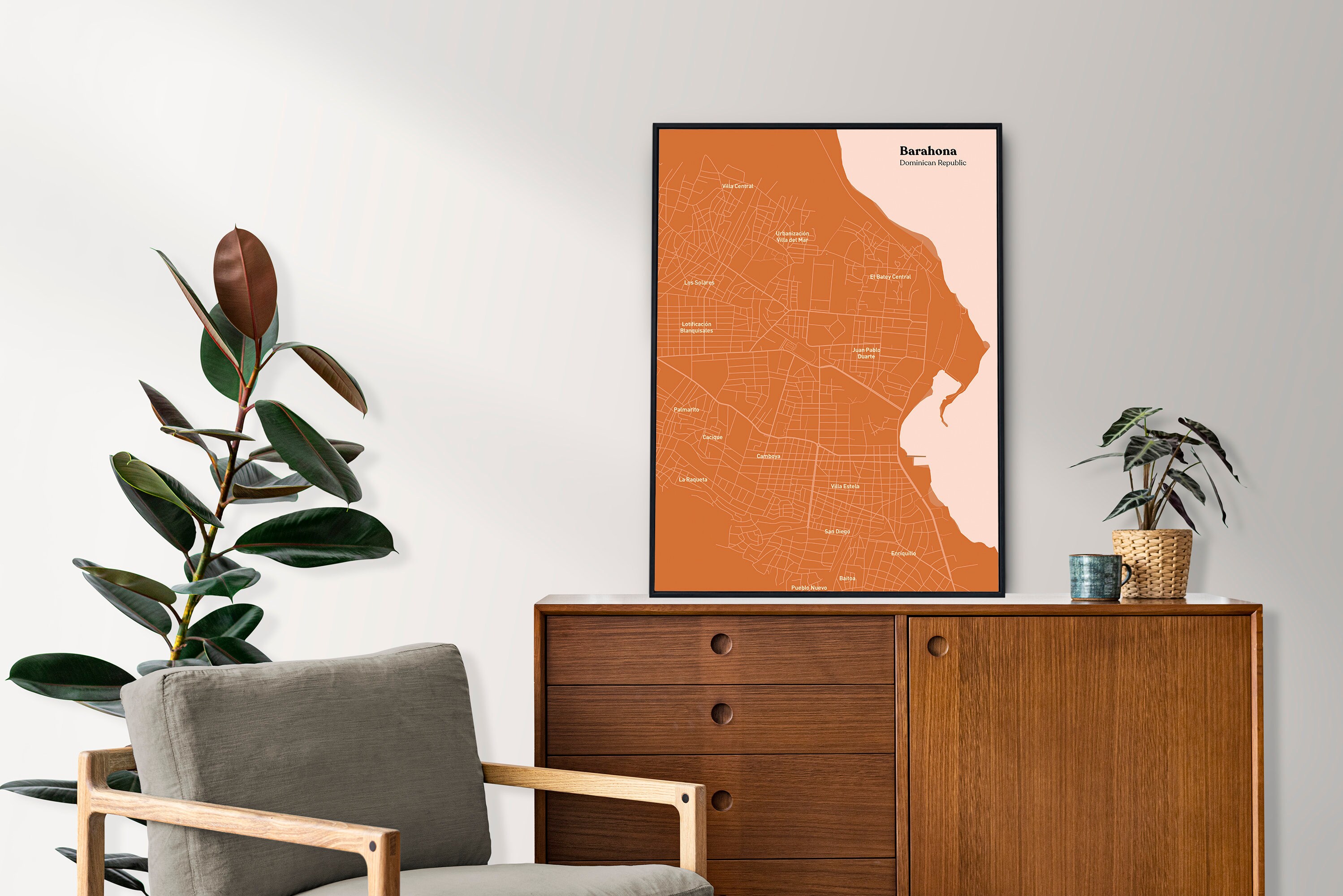 Barahona Map Dominican Republic dominican Map Print, Map Art, Dominican ...