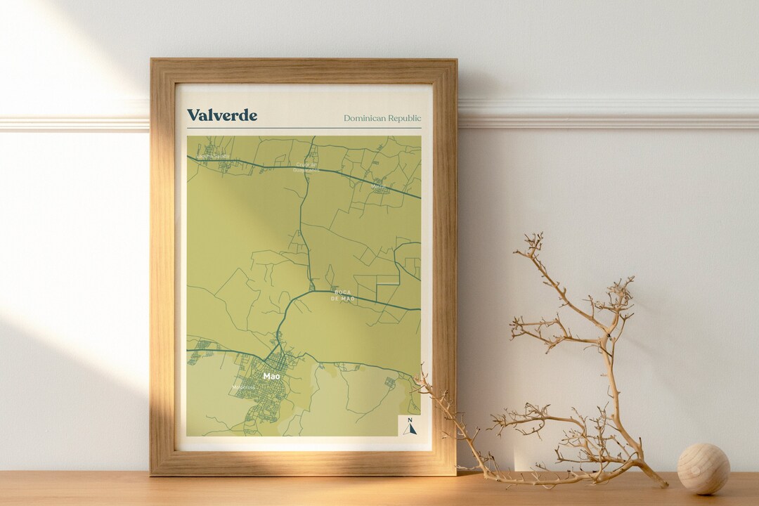 Valverde Map - Dominican Republic (digital Print, Dominican Map ...