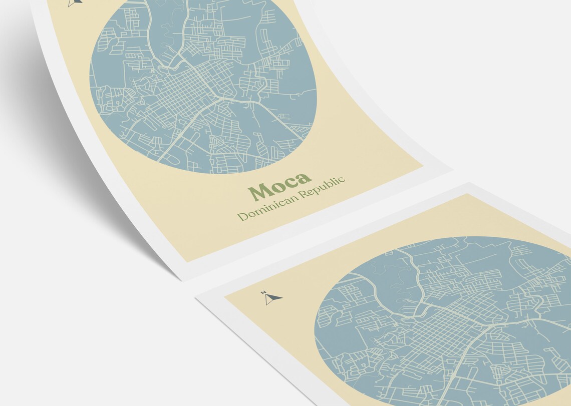 Moca, Dominican Republic Map (moca Map, Digital Print, Wall Art ...