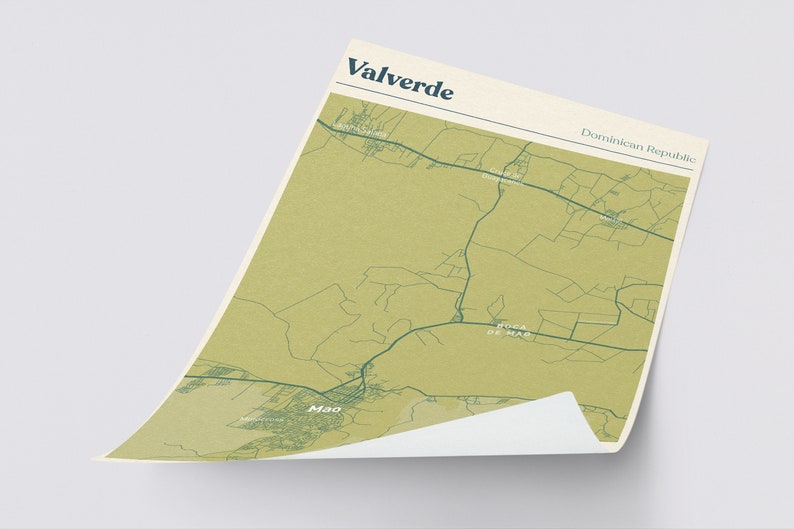 Valverde Map - Dominican Republic (digital Print, Dominican Map ...