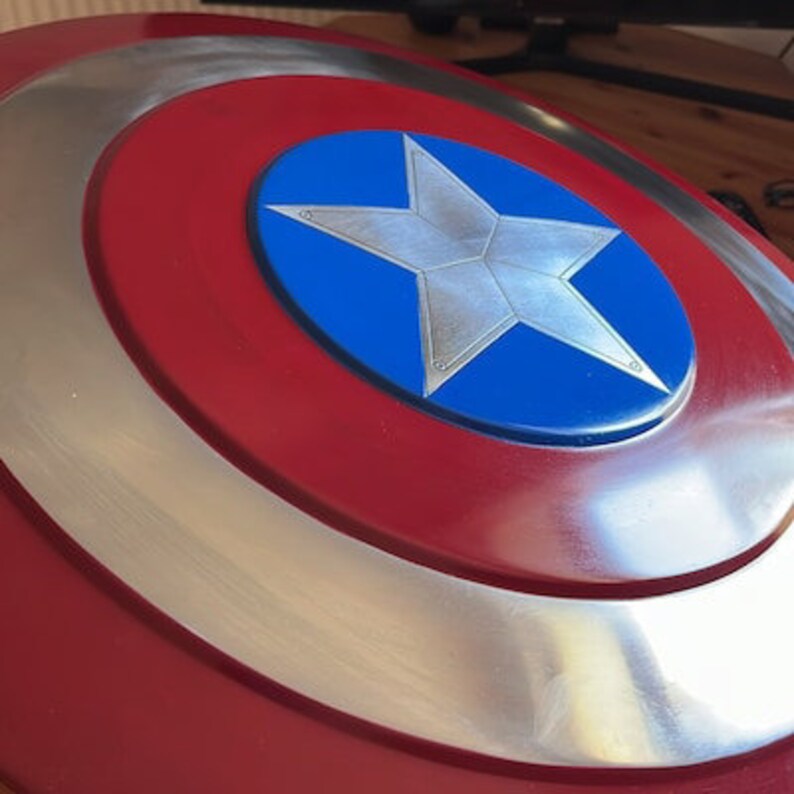 Marvel-inspired Captain America Shield Replica Handcrafted Cosplay Prop ...