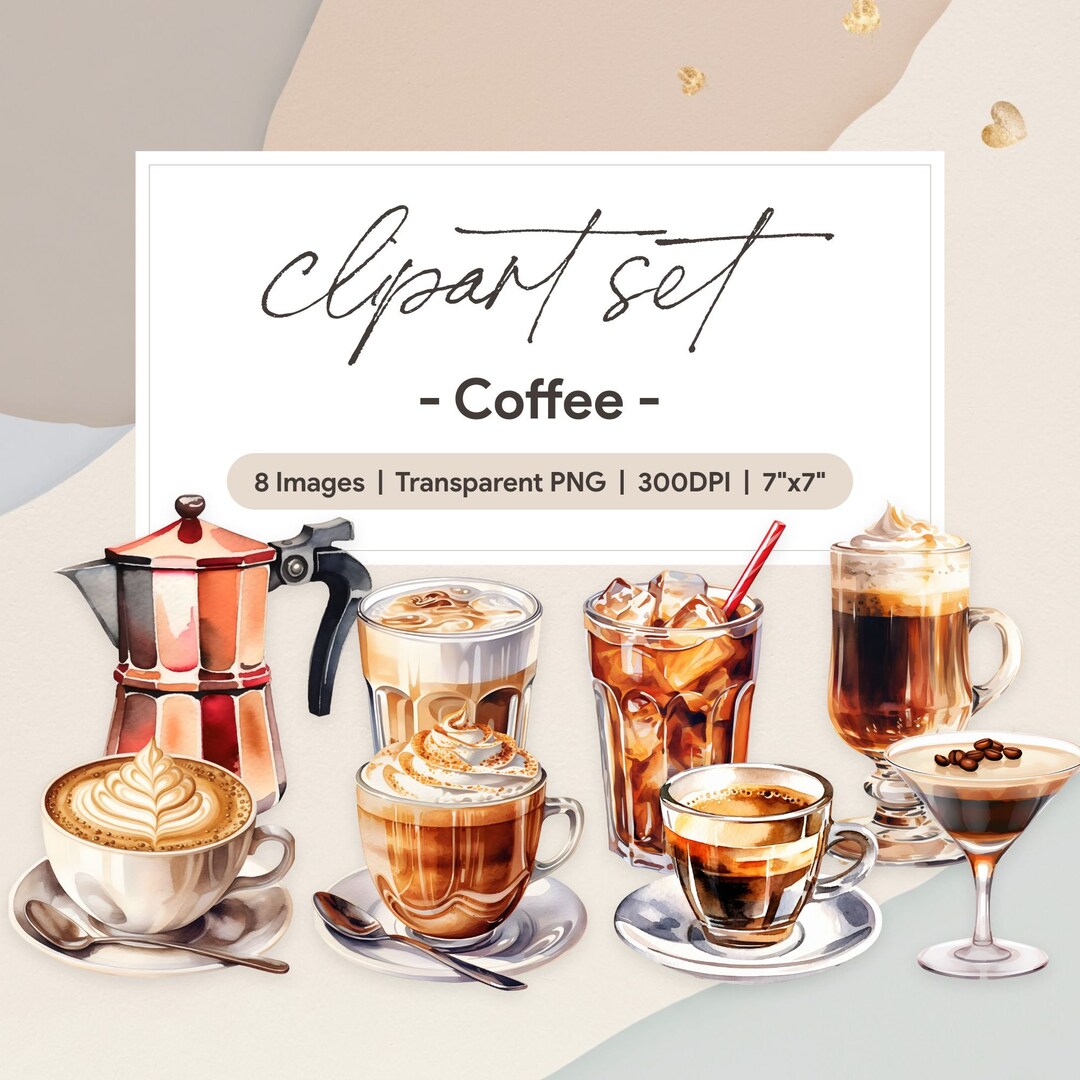 Coffee Clipart Bundle Cafe Clipart Coffee Shop Clipart Coffee - Etsy